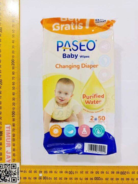 KUNING PASEO BABY WIPES BUY1get 1 Tissue tisue tisu basah bayi popok ...