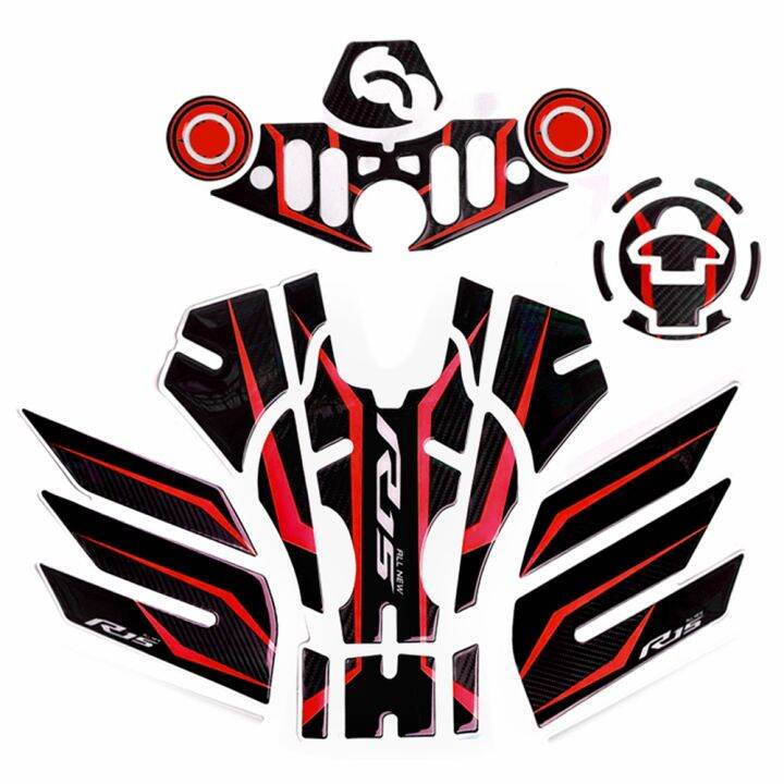 For YAMAHA YZF R15 V3 YZF-R15 V3 Motorcycle 5D Carbon Fiber sticker ...