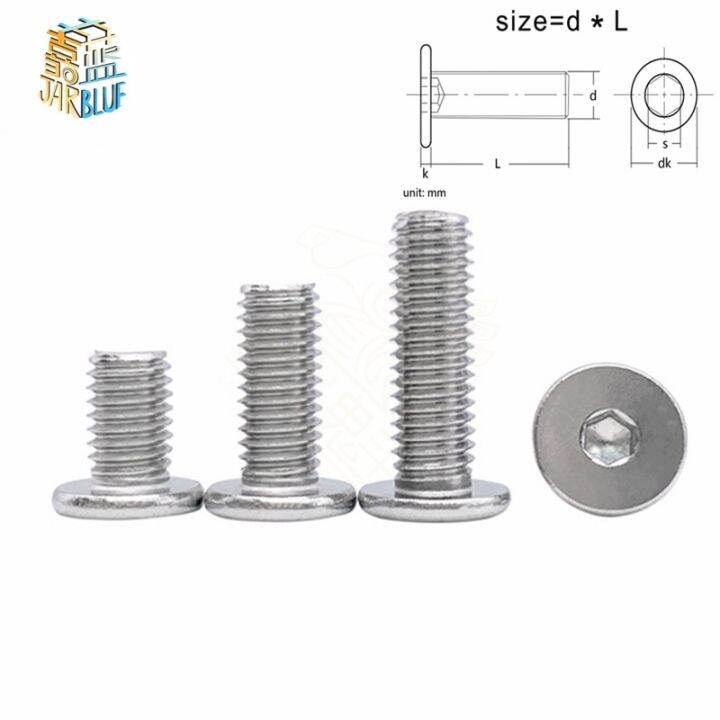 5-50P CM M2 M2.5 M3 M4 M5 M6 M8 304 Stainless Steel Hex Hexagon Socket Ultra Thin Super Low Flat ...