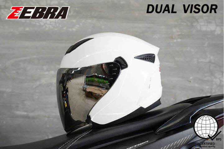 (FREE VISOR)ZEBRA helmet 320 Motorcycle half face helmet with dual ...
