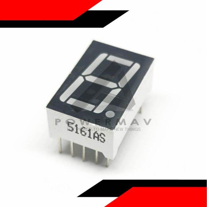 0.56inch 1 digit 7 segment cathode 5161AS Red Ultra Bright Single Digit ...
