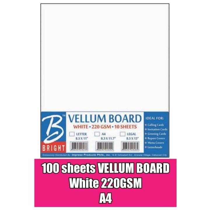 DC 100pcs A4 Vellum Specialty Paper Vellum Board A4 220gsm Letter Size ...