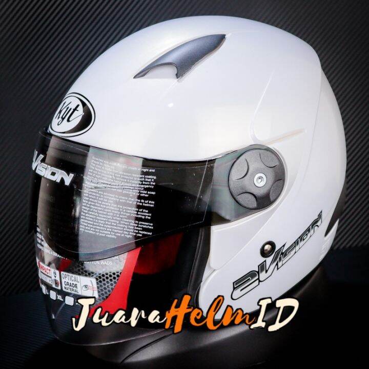 KYT HELM 2VISION SOLID / WHITE / 2 VISION HALF FACE | Lazada Indonesia
