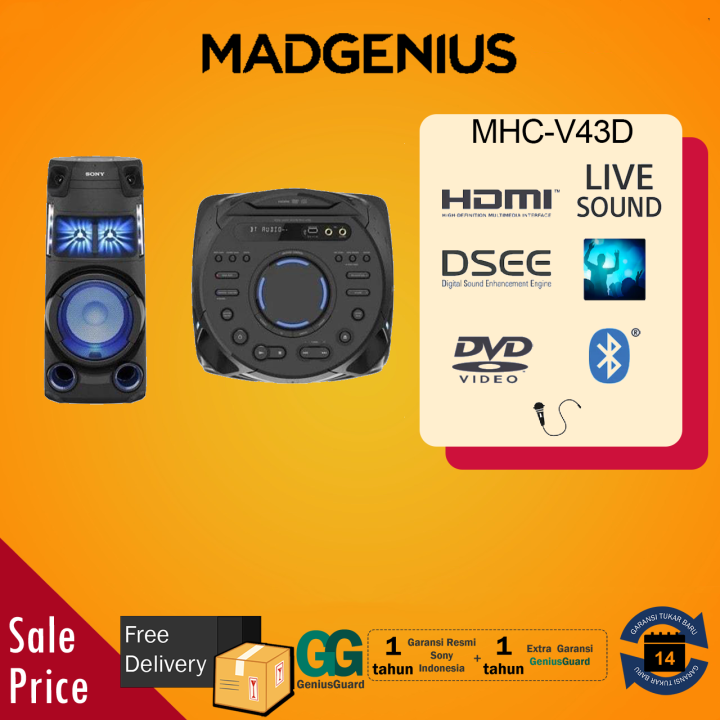 SONY Original MHC-V43D / MHCV43D / MHC V43D Sistem Audio Berdaya Tinggi ...