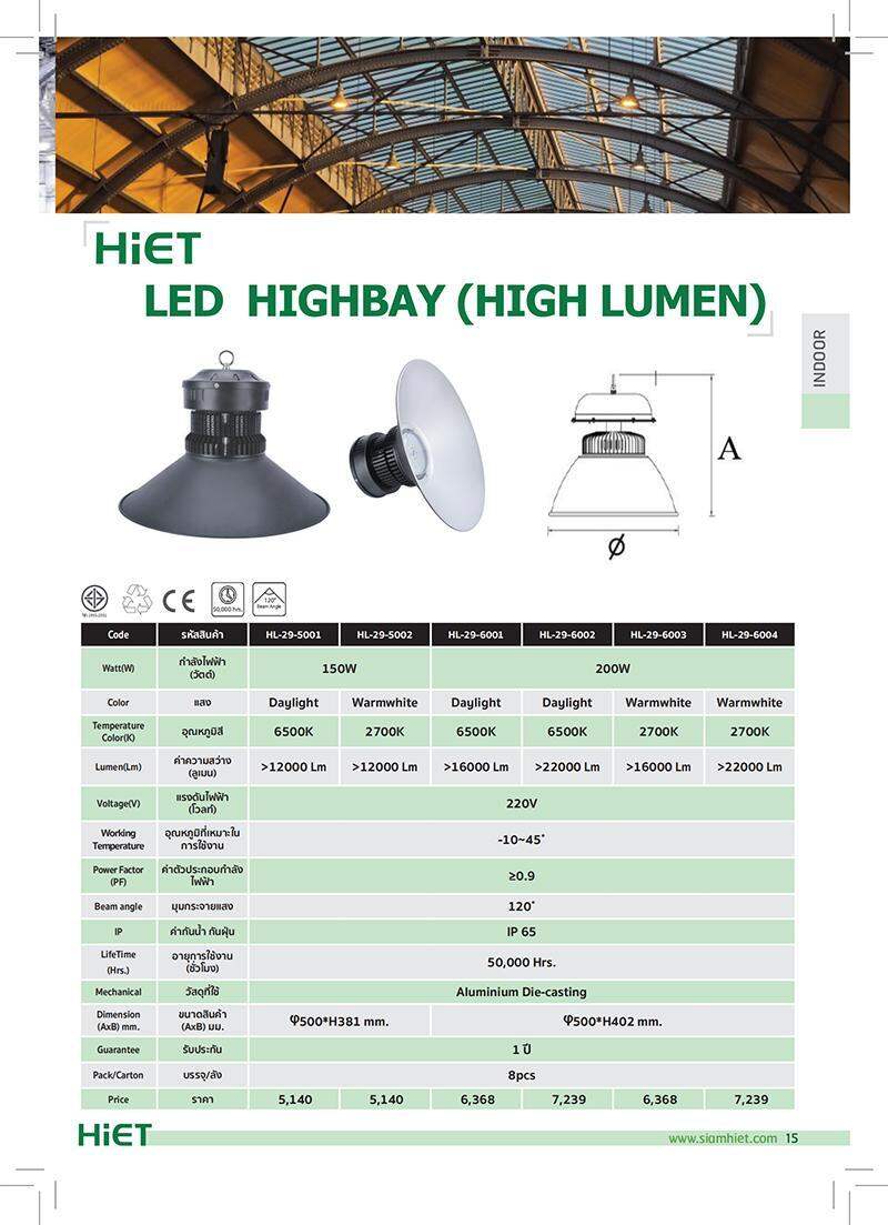 HIET LED HIGHBAY (HIGH LUMEN) 200W | Lazada.co.th