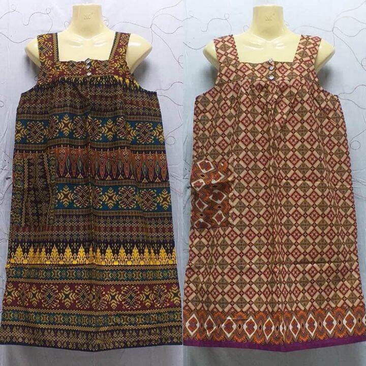 MEDIUM Jakarta Cotton Batik Square Neck Sleeveless Daster Dress ...