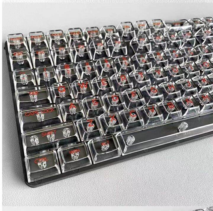 【Keycap Only】Transparent Crystal Keycap 132 Keys CBSA Profile PBT Shine ...