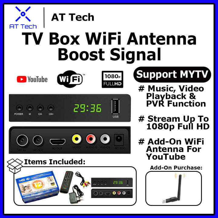 AT Tech MYTV decoder Megogo DVB T2 Digital Decoder Receiver Support all ...