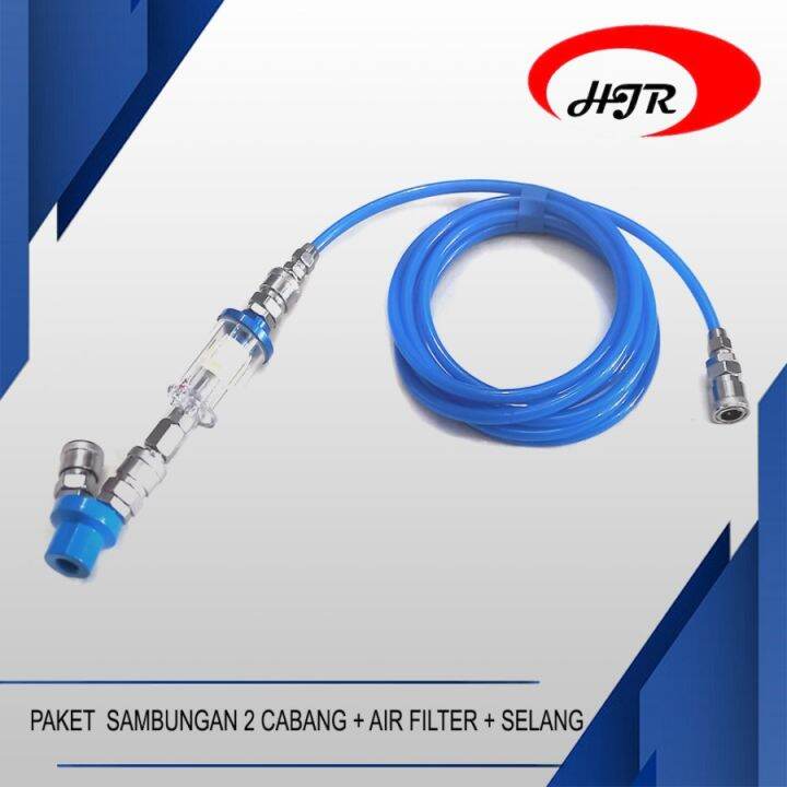 PAKET SELANG KOMPRESOR ANGIN AIR FILTER PLUS SAMBUNGAN SELANG 2 CABANG ...