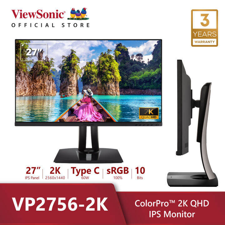 ViewSonic VP2756-2K 27 Inch QHD IPS Pantone Validated 100% sRGB ...