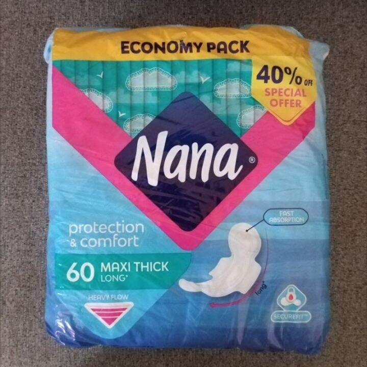 Nana Protection Thick Long Sanitary Pads With (60 Pads) | Lazada PH