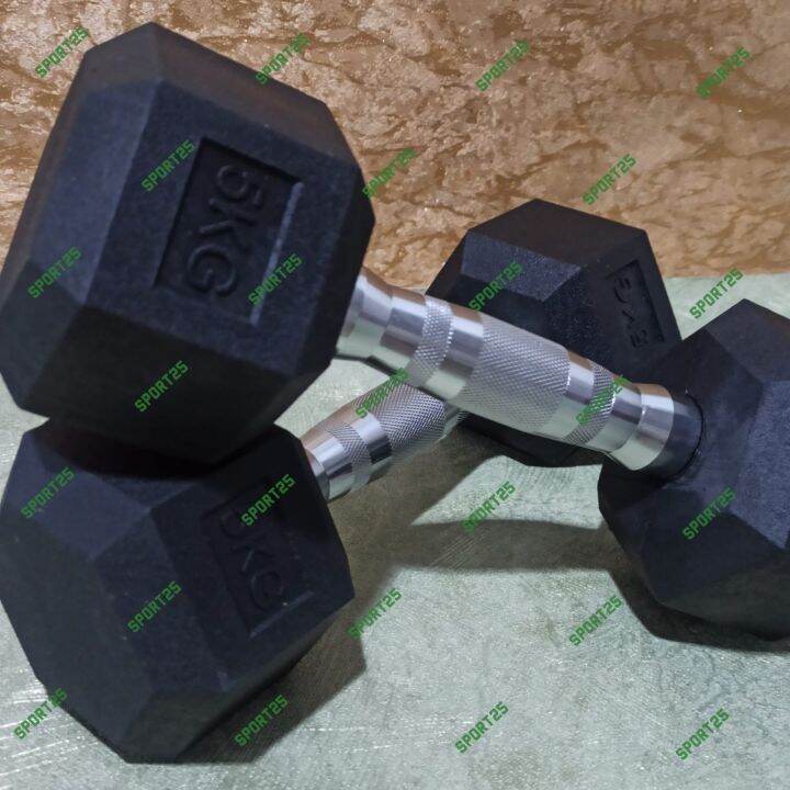 Dumbell Dumbel Dumbbel Dambel Hex Hexagonal Rubber ROX 5 Kg ORIGINAL ...