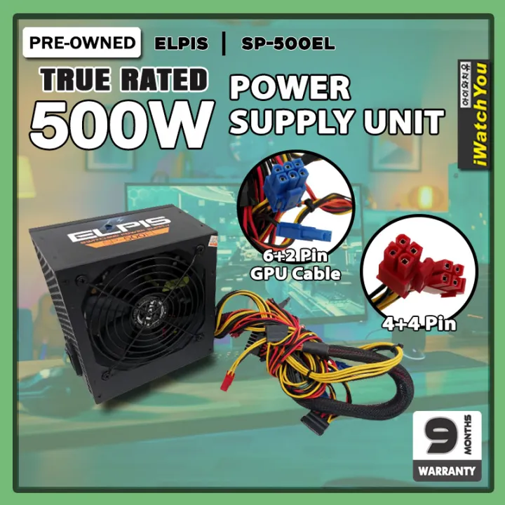 500W True Rated Power Supply Unit / SP-500EL / with GPU cable / Heavy ...