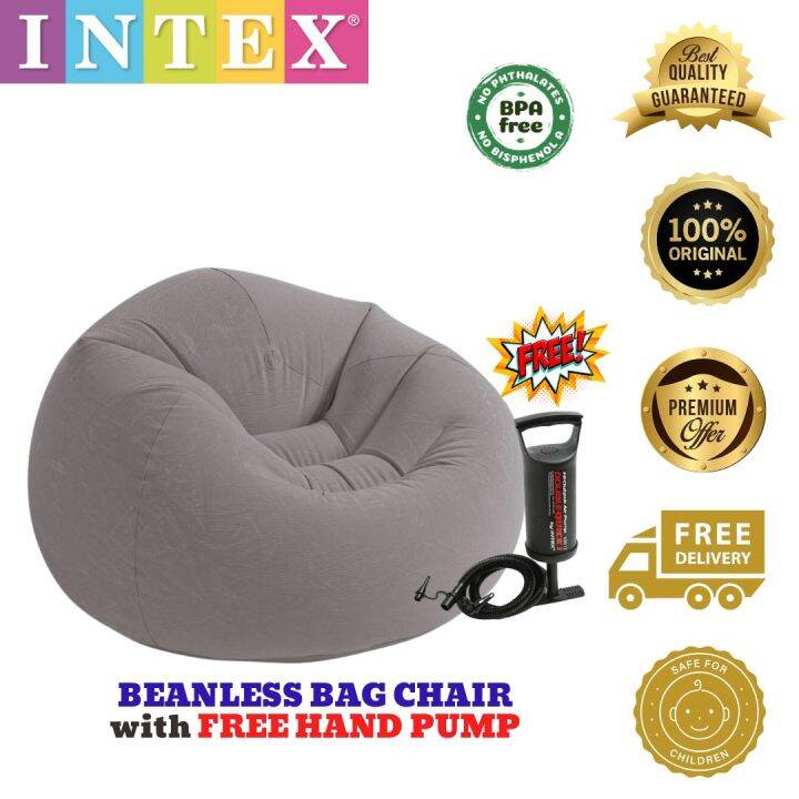 68579 intex Beanless Bag™ Inflatable Lounge Chair + FREE hand pump ...