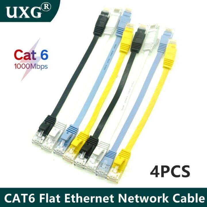 4pcs Cat6 20cm 50cm 1m 3ft 2m 3m 5m 10m 15m 20m 30m cable CAT6 Flat UTP ...