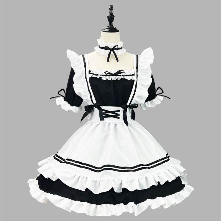 【original】 Retro Maid Anime Cosplay Costumes Japanese Kawaii Pink Party