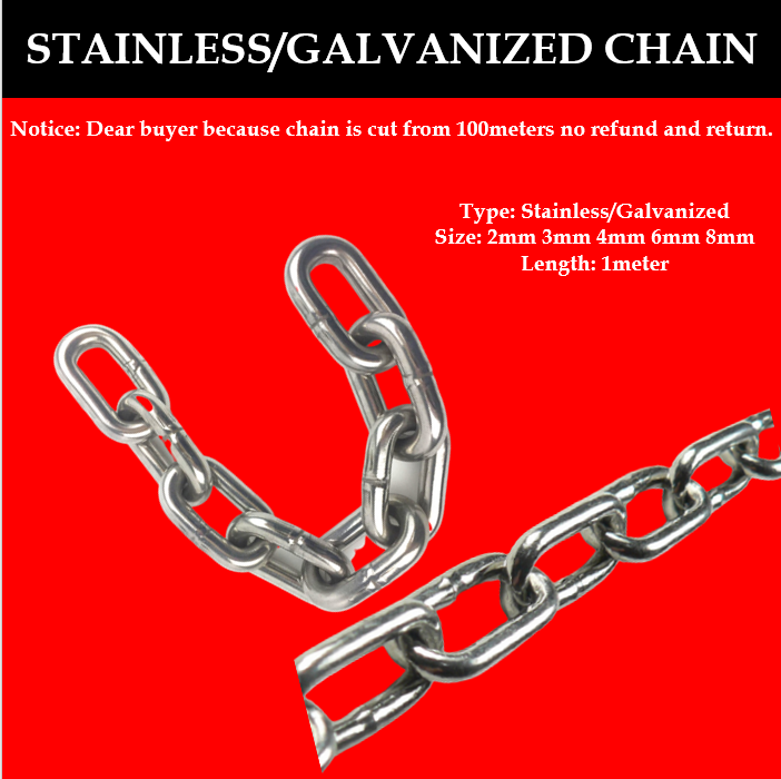 Toyu Kadina 304 Stainless & Galvanized 1meter 3.3 feet 4mm-8mm Steel ...