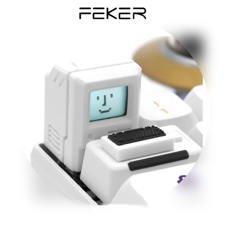 Feker Mechanical Keycaps Mac Design White Macintosh Nostalgic Mini ...