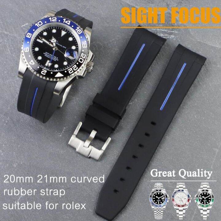 Curved 20mm 21mm(DEEPSEA) 22m Watch Strap for Rolex Strap Submariner ...