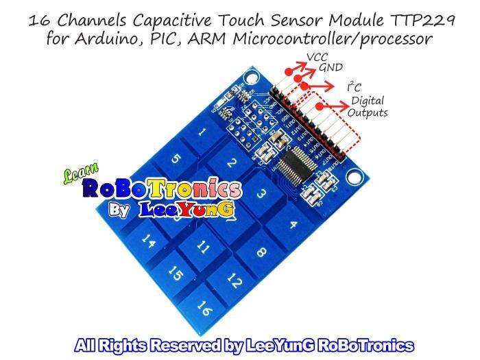 Arduino TTP229 16 Channel Ways Capacitive Touch Sensor Module Support I2C | Lazada