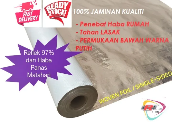 Single sided Aluminium Foil/Heat Insulated/Roofing insulation/Penebat ...