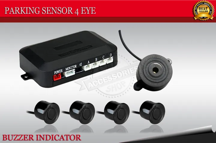 UNIVERSAL CAR PARKING SENSOR 4 EYE / REVERSE BACKUP SENSOR BUZZER TYPE ...