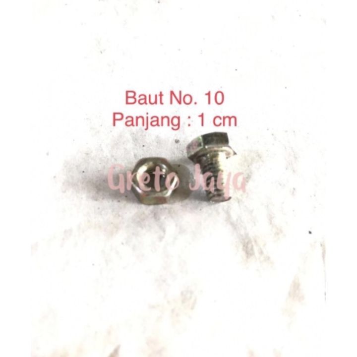 ( Baut 10 Panjang 1cm ) Baut Mur Kuning Plat Nomer Nomor 10 Panjang Pjg ...