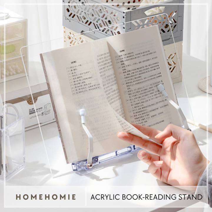 Homehomie Acrylic Transparent Book-Reading Stand Adjustable Lightweight ...