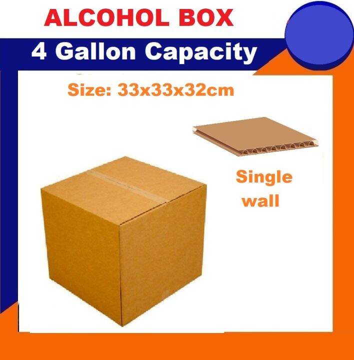 Corrugated Alcohol Box 4 gal Single Wall (33x33x32cm) | Lazada PH