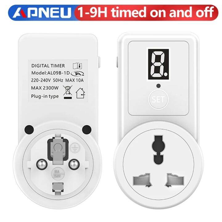 Digital Countdown Timer Switch EU Plug 10A Universal Socket Plug-in Time Control Phone Battery ...