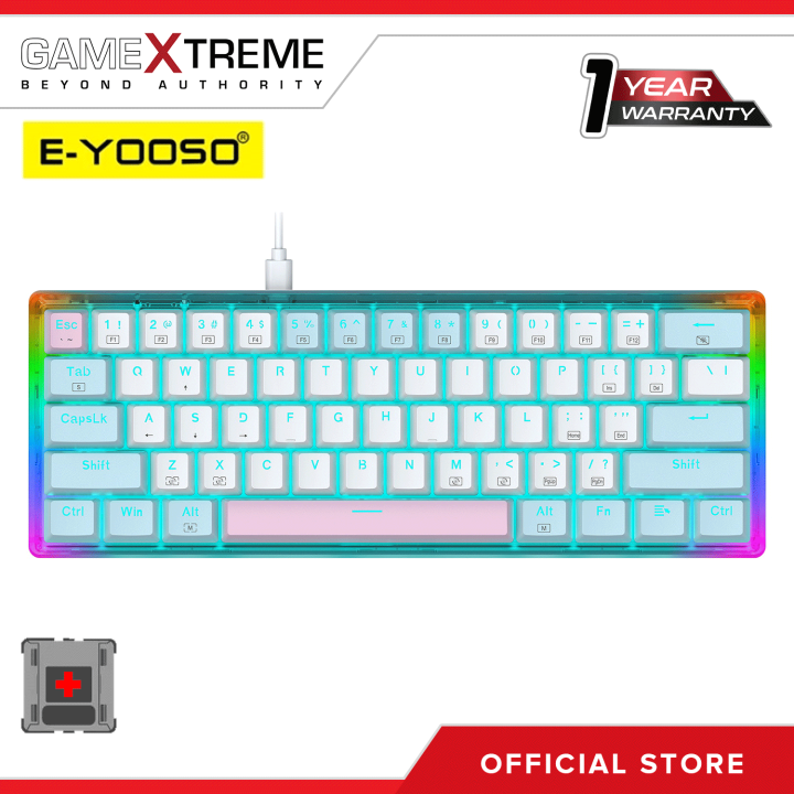E-Yooso Z-11T 61-key Full Transparent Color Rainbow&Dynamic Lighting ...