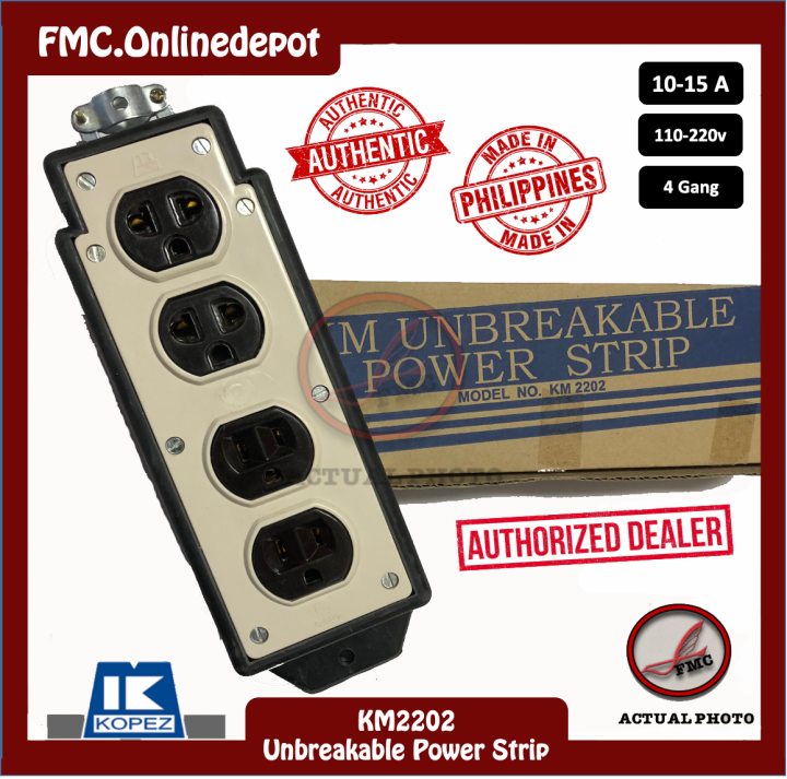 KOPEZ - Unbreakable Powerstrip KM2202 - Heavy Duty Outlet - Universal ...