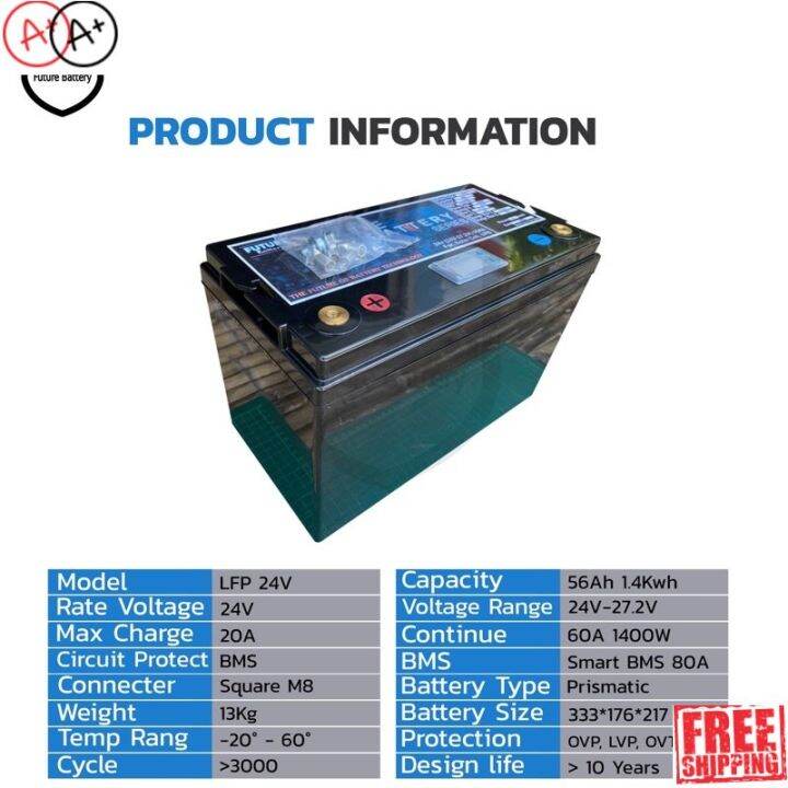 [สินค้าพร้อมจัดส่ง]⭐⭐Lifepo4 24v (24v-27.2v) 50Ah Smart bms **ของใหม่ ...