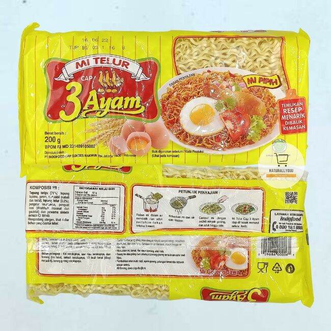 Mie Telur Cap 3Ayam Mie Telor 200gram | Lazada Indonesia