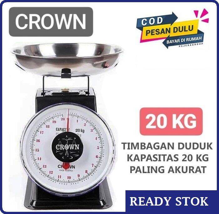 Timbangan Duduk/Timbangan Manual/Timbangan Buah Crown 20 Kg | Lazada Indonesia