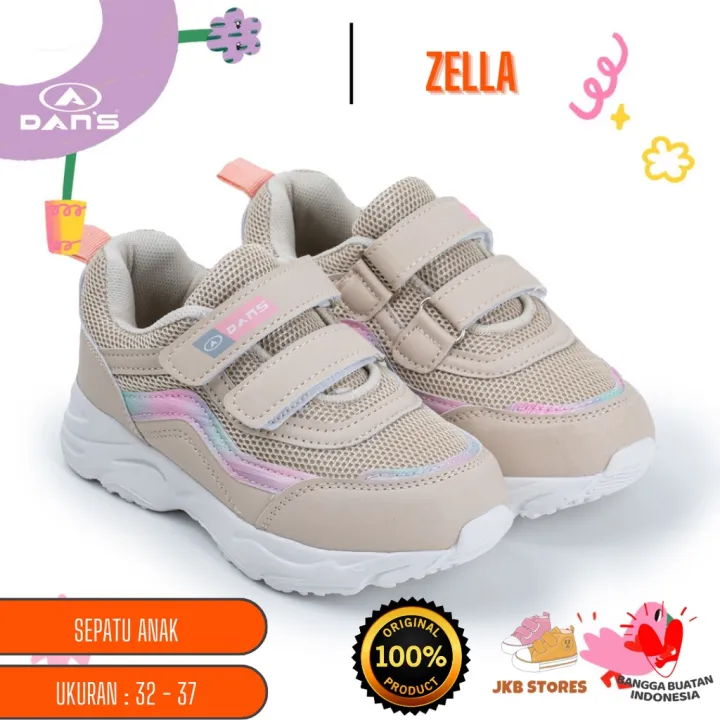 Sepatu Sneakers Anak Perempuan (SD) Dans Zella Original - Beige ...