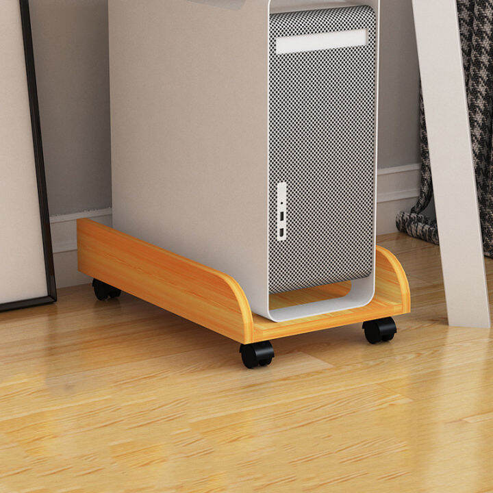 Computer Tower Stand Universal Mobile Wooden Ergonomic Widened Rounded ...