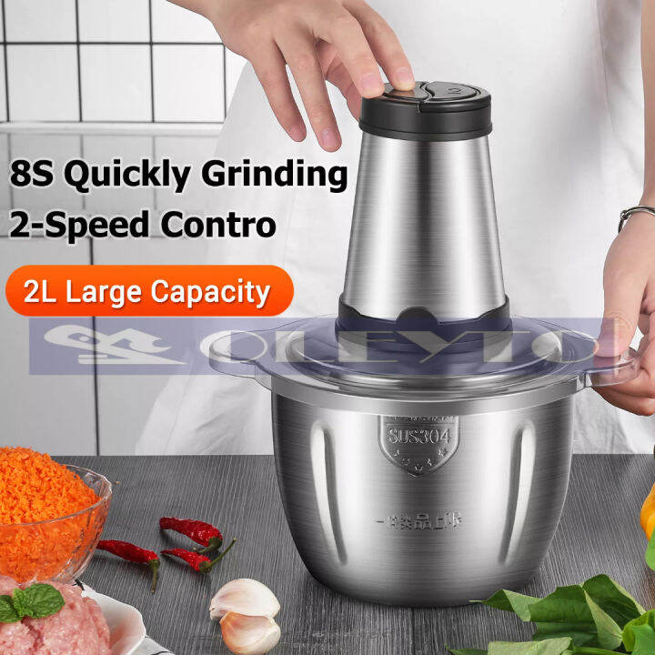 Multifunctional Electric Food Processor Meat Grinder Large Capacity 2L ...