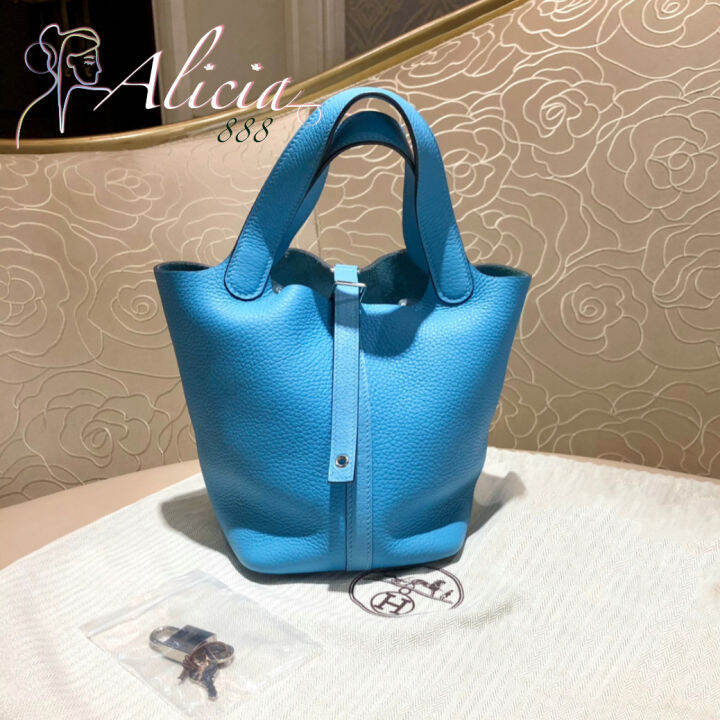 AliciaShop NEW HERMES Picotin 18 PM Color P3 Blue TC Calf Leather SHW ...