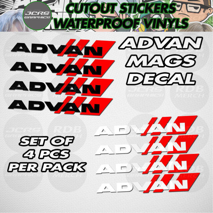 Advan Racing Mags Decal 4Pcs Car Sticker Waterproof Cutout Vinyl Sports ...
