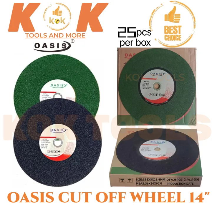 OASIS CUTTING DISC 14" CUT OFF WHEEL GREEN/BLACK 25pcs. per box | Lazada PH