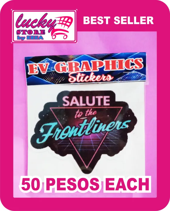 STICKER DECALS SALUTE TO THE FRONTLINER | Lazada PH