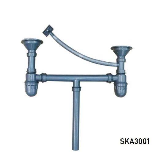 -EASYLITE-SHARK SKA 3001 Basket Strainer and P-Trap for Double Bowl ...