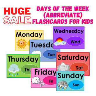 Days of the Week Flashcard Laminated / Days / Araw / Tagalog / Pang ...