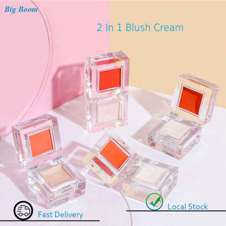 2 In 1 High Pigmented Face Blush On Cheek Highlighter, Blush Cream ...