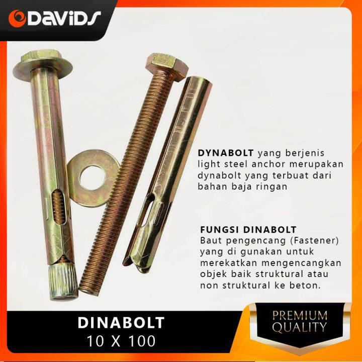 Dynabolt Dinabolt Dinabol Baut Fisher Tembok Beton 10x100 | Lazada ...