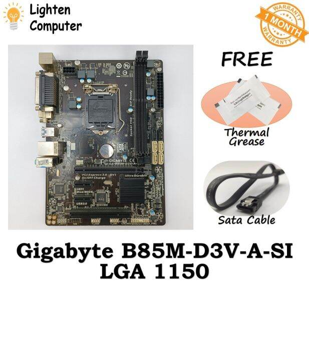 【FREE GIFT】 GIGABYTE GA-B85M-D3V-A-SI Motherboard | B85 | LGA 1150 ...