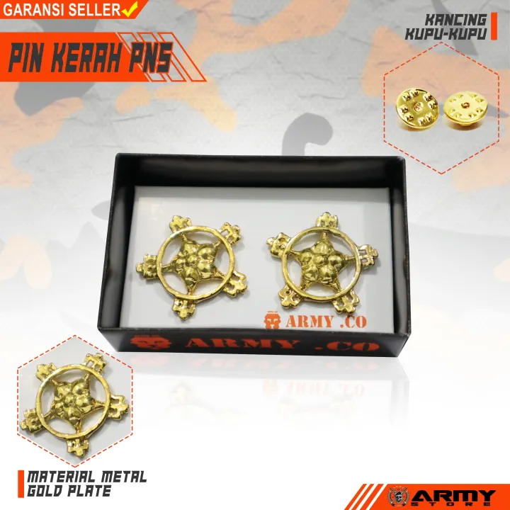 Pin kerah PNS gold/monogram PNS | Lazada Indonesia