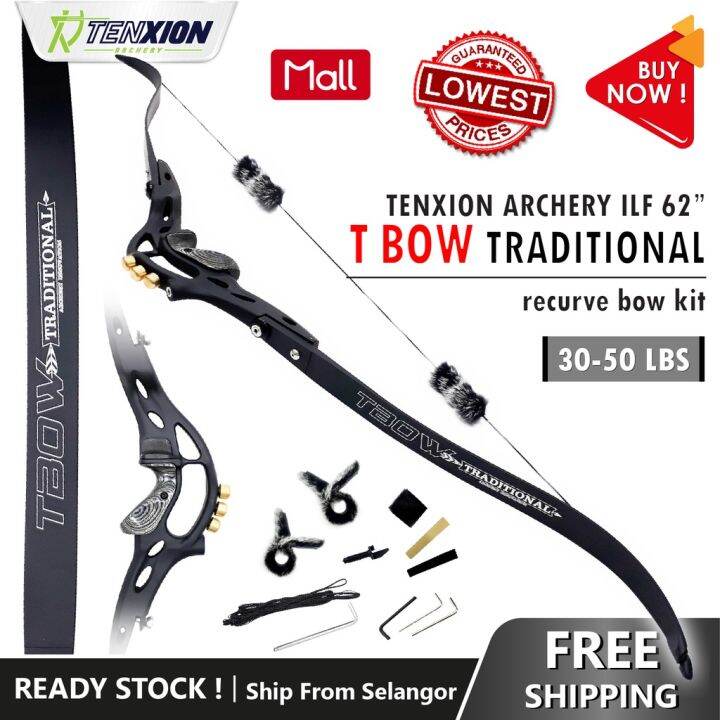 TenXion Archery RECURVE B1 T Bow 30-50LBS ILF Limb Traditional 62 Busur ...