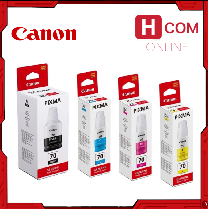 CANON GI-70 GI70 GI 70 BLACK / CYAN / MAGENTA / YELLOW INK BOTTLE [100% ...